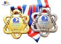 China 65mm Zinc Alloy Sports Award Medals with UV Printing and Ribbon for sale