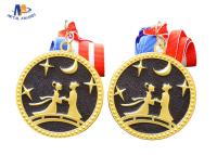 China Custom 70mm x 3mm Die Cast Zinc Alloy Medal with Soft Enamel and Ribbon for Valentine's Day for sale