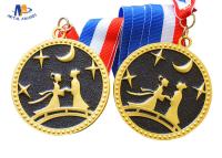 China Custom 70mm x 3mm Die Cast Zinc Alloy Medal with Soft Enamel and Ribbon for Valentine's Day for sale