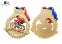 China Wheel Shape 70mm 3mm Thickness Cycle Stock Medals for sale