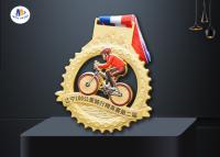 China Wheel Shape 70mm 3mm Thickness Cycle Stock Medals for sale