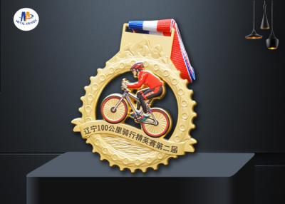 China Wheel Shape 70mm 3mm Thickness Cycle Stock Medals for sale