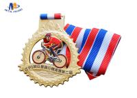 China Wheel Shape 70mm 3mm Thickness Cycle Stock Medals for sale