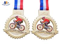 China Wheel Shape 70mm 3mm Thickness Cycle Stock Medals for sale