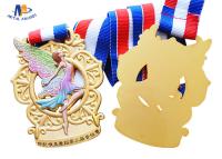 China Custom Cut Out Dancing Medal with Colorful Painting Wings 76.2mm Zinc Alloy for sale