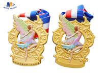 China Custom Cut Out Dancing Medal with Colorful Painting Wings 76.2mm Zinc Alloy for sale