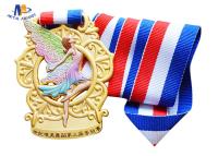 China Custom Cut Out Dancing Medal with Colorful Painting Wings 76.2mm Zinc Alloy for sale