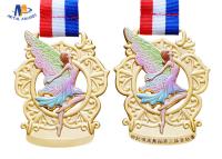 China Custom Cut Out Dancing Medal with Colorful Painting Wings 76.2mm Zinc Alloy for sale