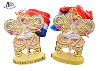 China Custom 70mm Zinc Alloy Dancing Medal 3D Effect Colors Painting with Woven Ribbon for sale