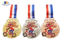 China Custom 65mm Zinc Alloy Children Balance Bike Medals Colorful Painting for sale