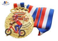 China Custom 65mm Zinc Alloy Children Balance Bike Medals Colorful Painting for sale