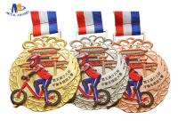 China Custom 65mm Zinc Alloy Children Balance Bike Medals Colorful Painting for sale