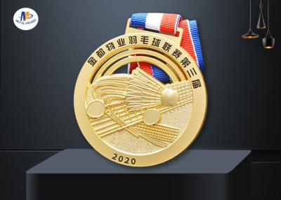 China Custom 65mm Die Cast Zinc Alloy Badminton Medals 3D Mold Antique Brass for sale