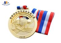 China Custom 65mm Die Cast Zinc Alloy Badminton Medals 3D Mold Antique Brass for sale