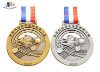 China Custom 65mm Die Cast Zinc Alloy Badminton Medals 3D Mold Antique Brass for sale