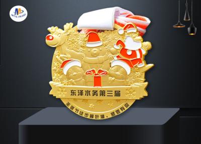 China Custom 70mm x 3mm Die Casting Zinc Alloy Santa Claus Medal 3D Mold for sale