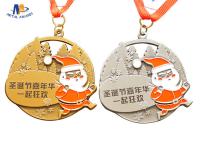 China Custom 70mm x 3mm Zinc Alloy Christmas Santa Claus Stock Medal with Soft Enamel for sale