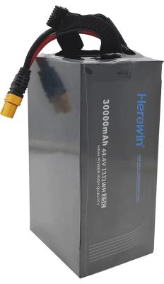 China 12S 30000mAh 25C 44.4V LiHv UAV Drone Battery Soft Pack for Mapping Surveying for sale