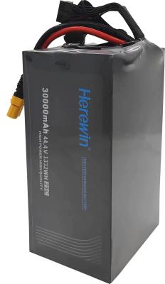 China Herewin 12S 44.4V 25C 30000mAh Pouch Pack Lipo UAV Battery for Extended Flight for sale