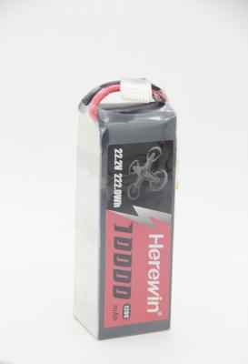 China 6S 22.2V 10000mAh 120C FPV Drone Lipo Battery High Rate Fast Speed Soft Pack for sale