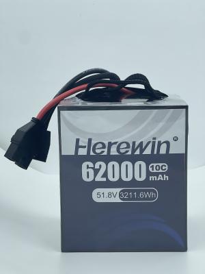 China 10C 62000mAh 51.8V 14S Lithium Polymer Drone Battery for UAV Long Flight for sale