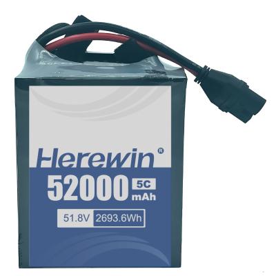 China Herewin 52000mAh 51.8V Semi-Solid State Battery 14S2P for UAV Drone Energy Storage for sale
