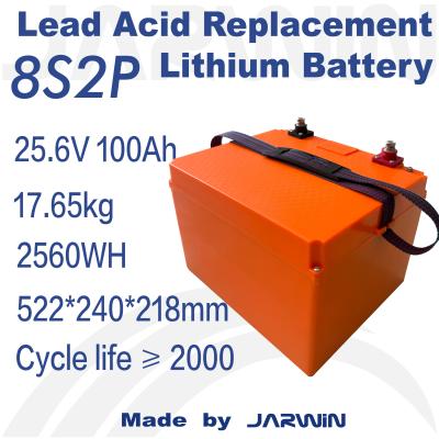 China 25.6V 100Ah LiFePO4 Battery Replacement for Golf Cart RV Marine Boat with BMS for sale