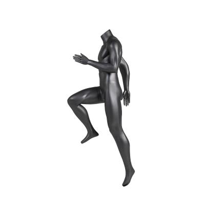 China Headless Sports Mannequin Display Male Running High Leg Raised Matte Glass Fiber for sale