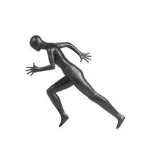 China Frosted Glass Fiber Female Sports Mannequin Black For Magazine Advertising for sale