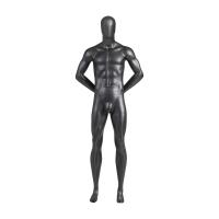 China Easy Dress Grey Muscular Male Torso Mannequin Glass Fiber Stand Upright for sale