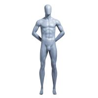 China Easy Dress Grey Muscular Male Torso Mannequin Glass Fiber Stand Upright for sale