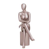 China 38CM Shoulder Fiberglass Curvy Sitting Mannequin Female Solid Construction for sale