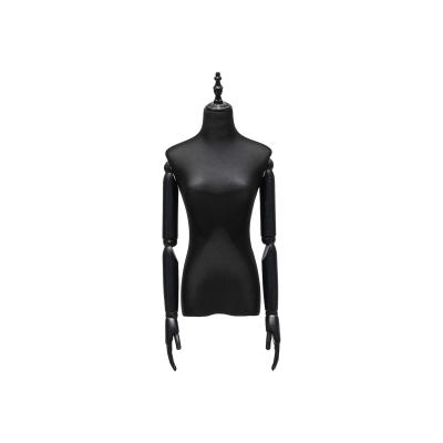 China Cotton half body female manikin with arms and special head cover displayed in the display cabinet for sale