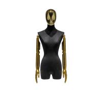 China Female mannequin with a gold plated arm and a half body covering for sale