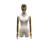 China Female mannequin with a gold plated arm and a half body covering for sale