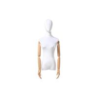 China Natural Velvet Half Female Mannequin 37cm Shoulder With Wooden Arms for sale