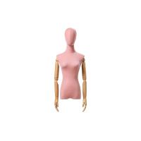 China Natural Velvet Half Female Mannequin 37cm Shoulder With Wooden Arms for sale