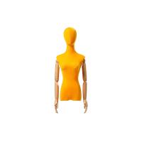 China Natural Velvet Half Female Mannequin 37cm Shoulder With Wooden Arms for sale