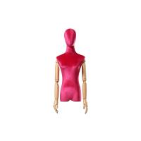 China Natural Velvet Half Female Mannequin 37cm Shoulder With Wooden Arms for sale