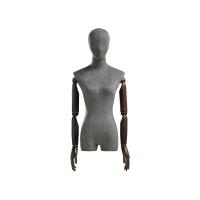 China Linen Wrapped Mannequin Female Half Body 62CM Waist For Fashion Exhibitions for sale