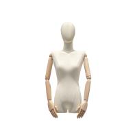 China Fashionable Half Body Woman Mannequin Stand Posture Black Linen Wrapped for sale