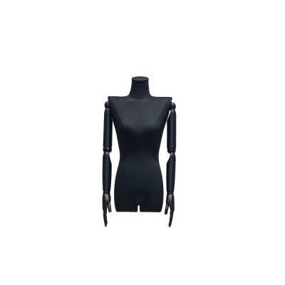 China Soft Linen Half Body Female Mannequin 60CM Waist For Clothes Stores for sale
