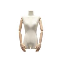 China Soft Linen Half Body Female Mannequin 60CM Waist For Clothes Stores for sale