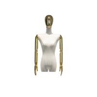 China 80cm Bust Half Body Female Mannequin With Electroplated Head And Arms for sale