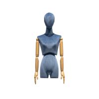China White Blue Half Body Mannequin Stand With Twisted Waist And 80CM Hip for sale