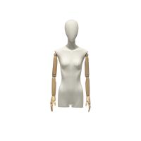 China Linen Wrapped Half Body Female Mannequin Stand Upright For Clothing Display for sale