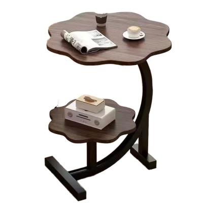 China Two Layers Small Side Coffee Table for Spaces, Storage Rack, End MDF+Iron, s Living Room Modern Balcony for sale