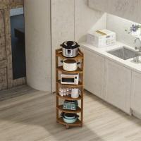 China Free Standing Multi-Layer Corner Shelf Storage Rack Kitchen Islands & Carts Multipurpose Shelving Unit for Kitchen for sale