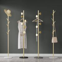 China Nordic Gold Modern Quality Metal Coat Rack with Marble Black Finish for Hotel School Entryway Living Room Furniture for sale