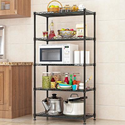 China 5-Tier Metal Storage Rack for Kitchen Living Room Bathroom & Entryway Microwave Oven Organization Units Kitchen Islands & Carts for sale
